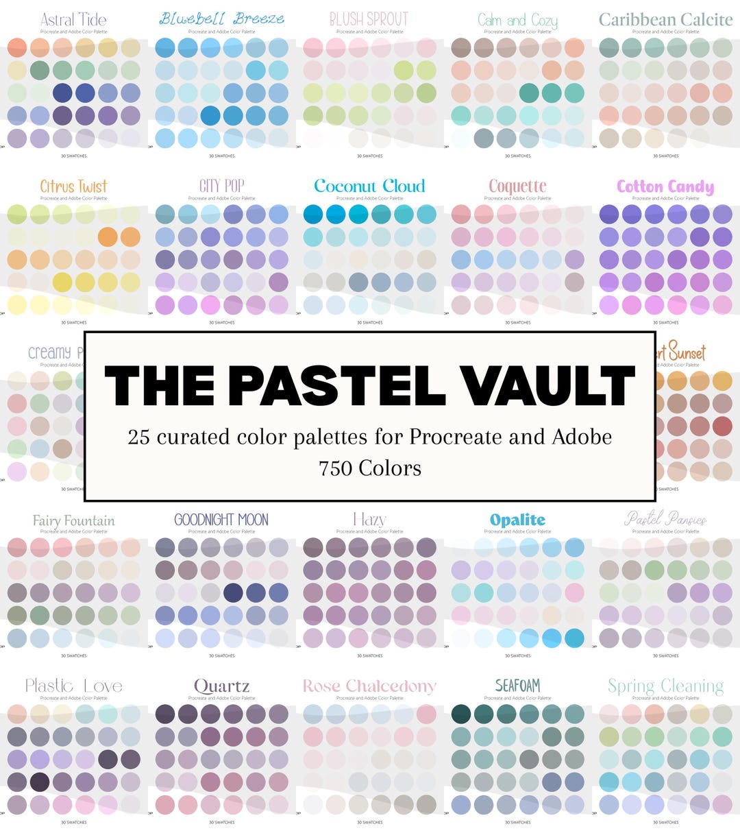 Pastel Soft Kawaii Cute Whimsical Color Palette Vault | 25 Aesthetic ...