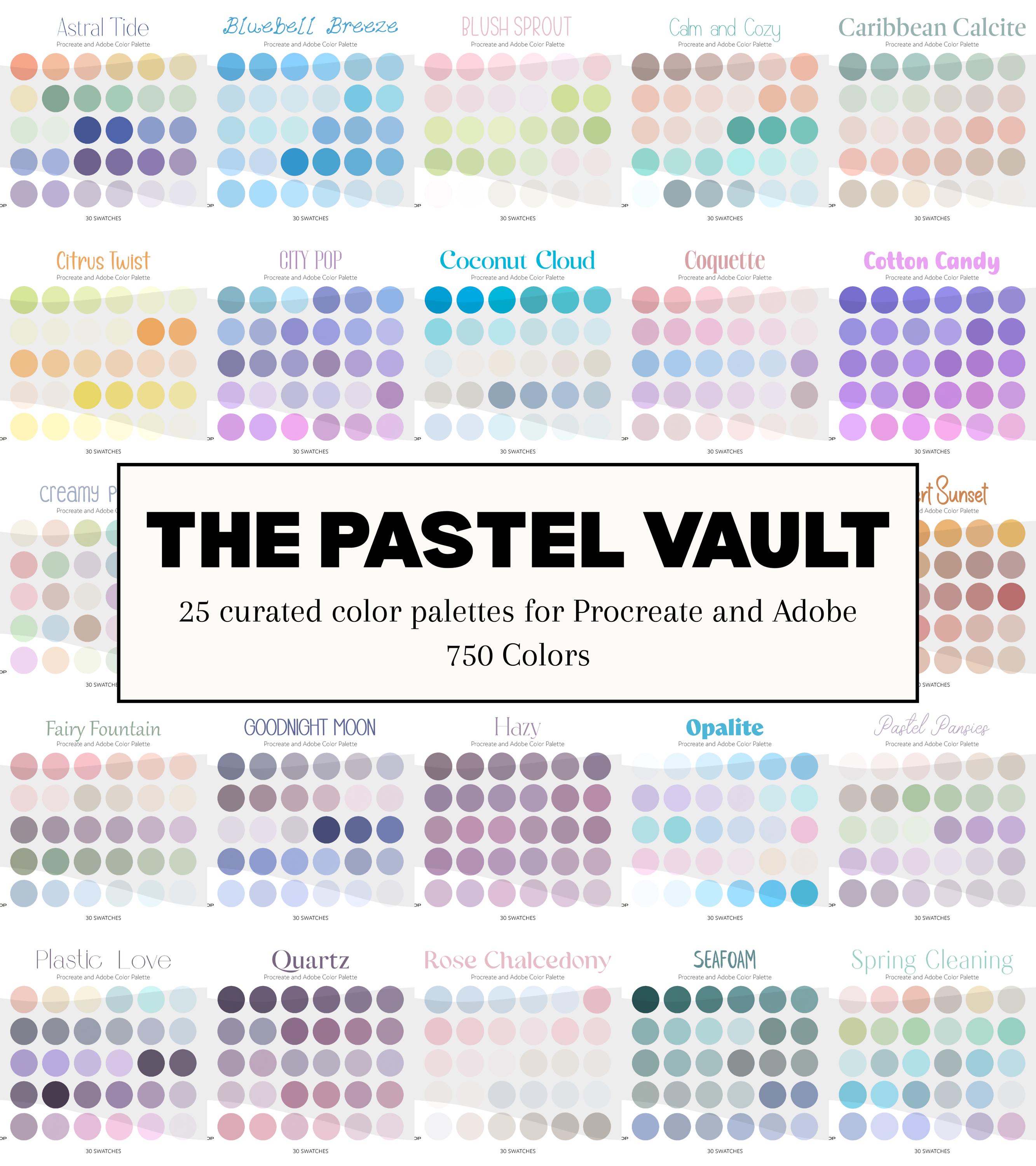 Pastel Soft Kawaii Cute Whimsical Color Palette Vault | 25 Aesthetic ...