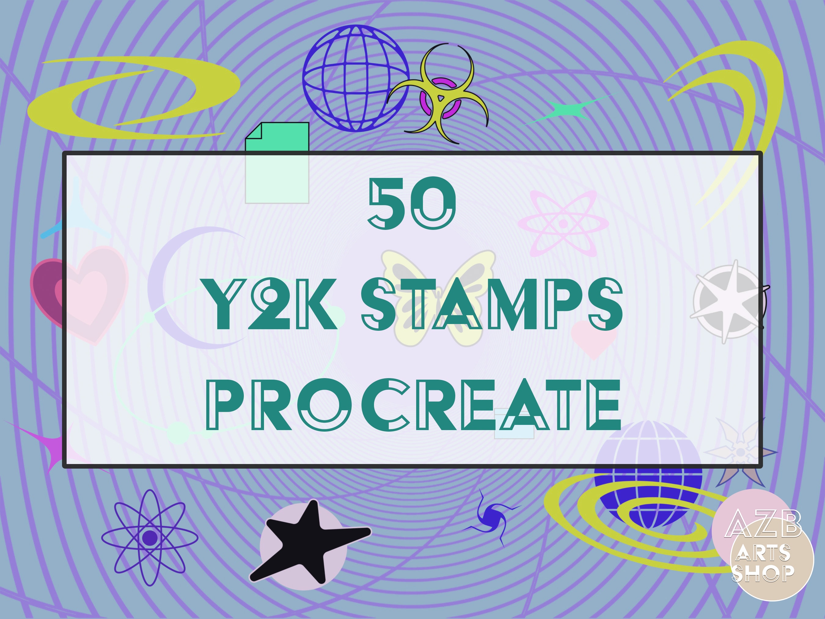 Y2K Procreate Stamps 50 Procreate Stamps Procreate Stamps Y2K Stamps ...