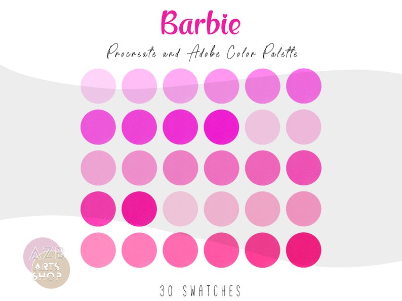 Barbie Procreate Adobe Color Palette Pink Color Palette for Procreate ...