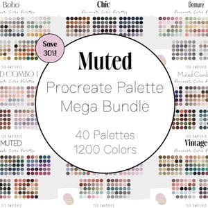 Muted Procreate Color Palette MEGA BUNDLE | Color Palette for Procreate ...