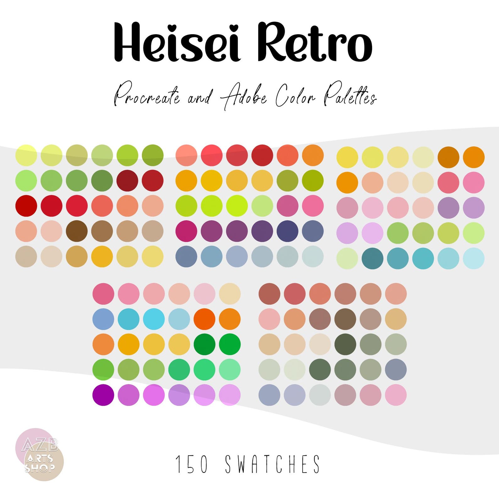 Heisei Retro Procreate & Photoshop Color Palette Bundle | Procreate ...