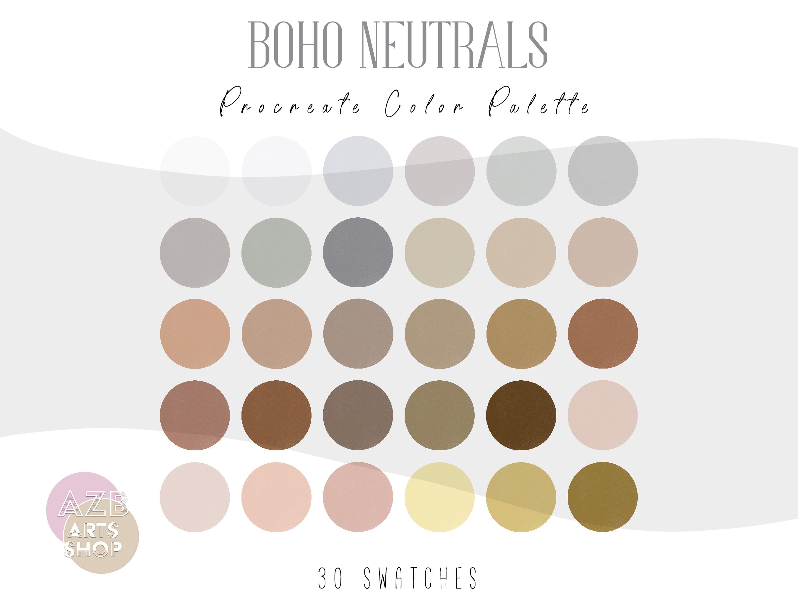 Boho Procreate Color Palette Bundle Color Palette for Procreate ...