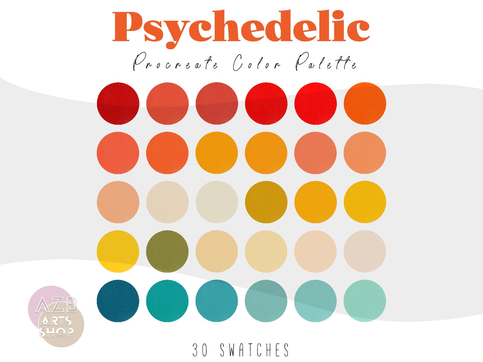 70s Groovy Procreate Color Palette Bundle Color Palette for Procreate ...