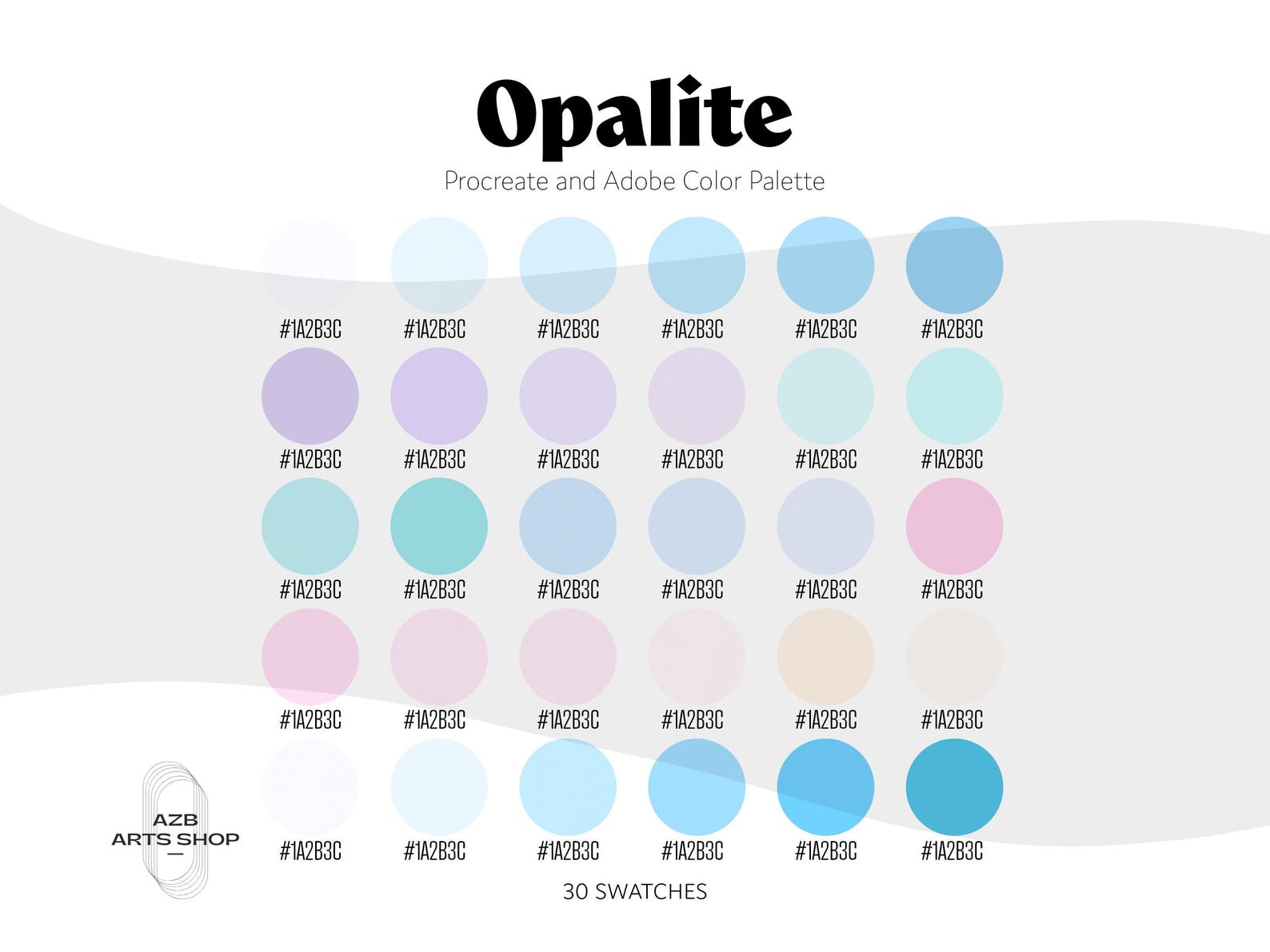 Opalite Swift Cute Procreate & Adobe Color Palette | Procreate Swatches ...