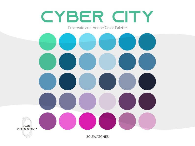 Cyber Cyberpunk Y2K Scifi Aesthetic Color Palettes for Procreate ...
