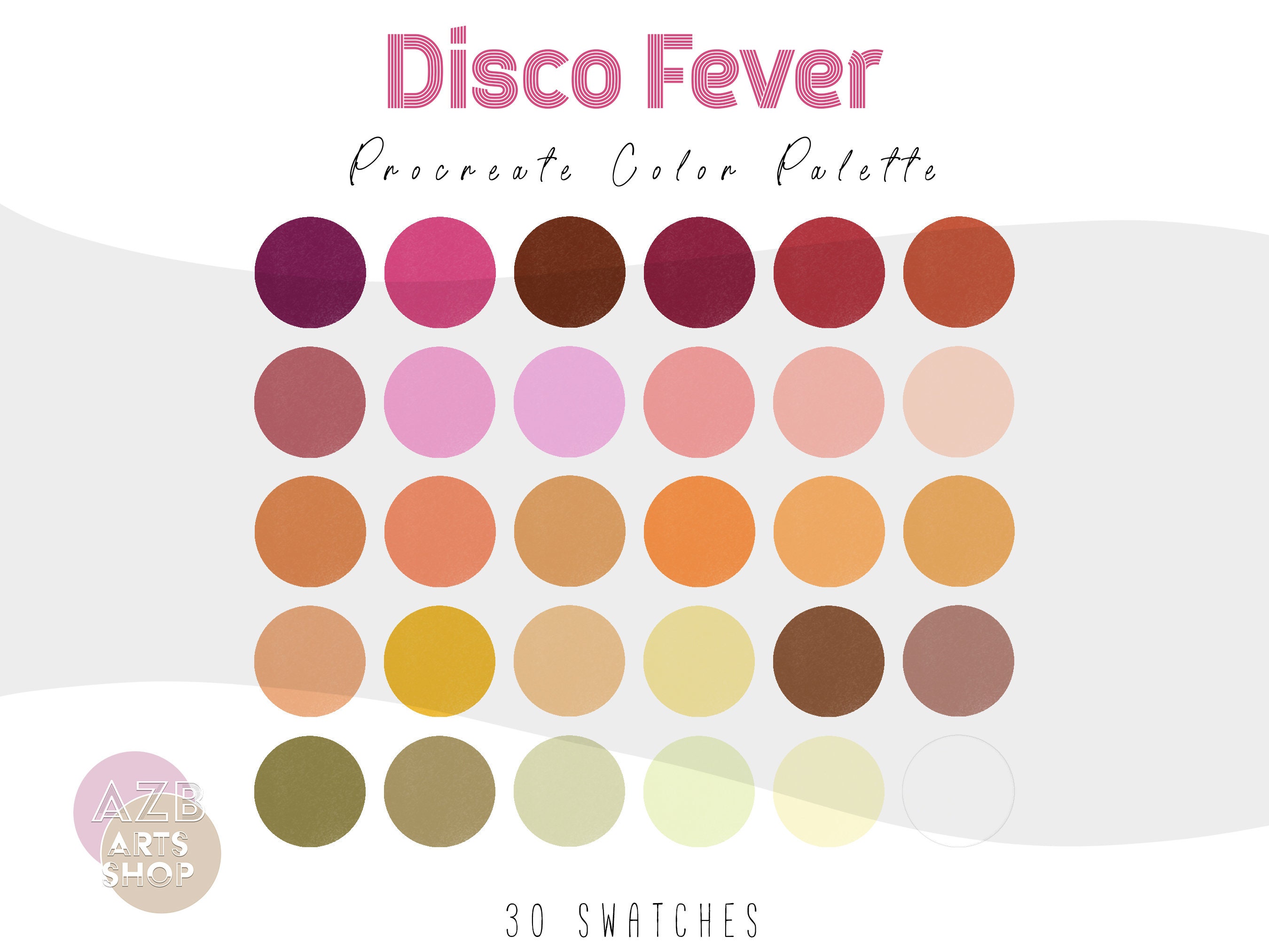 70s Groovy Procreate Color Palette Bundle Color Palette for Procreate ...