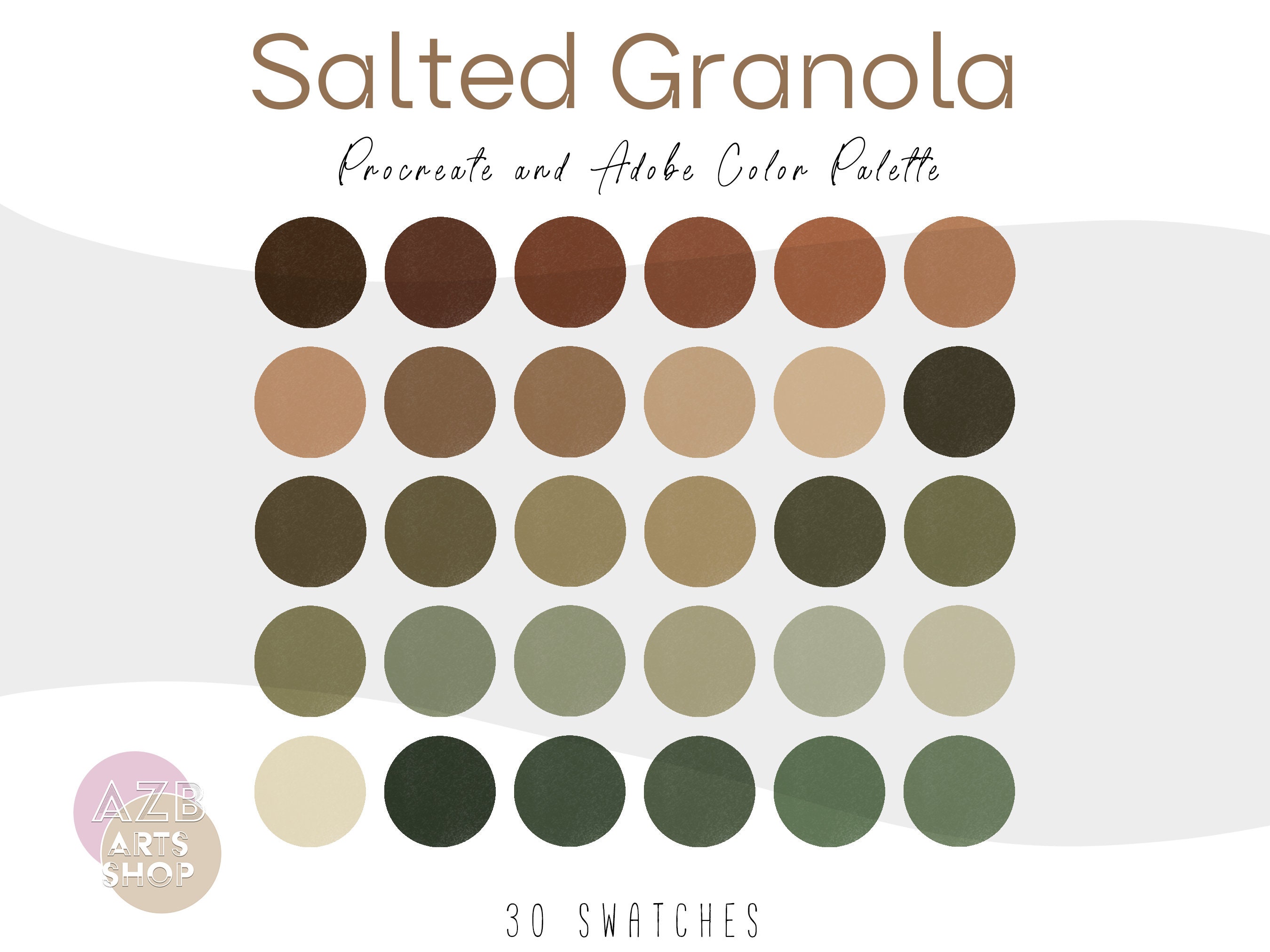 Salted Granola Procreate Adobe Color Palette Color Palette for ...