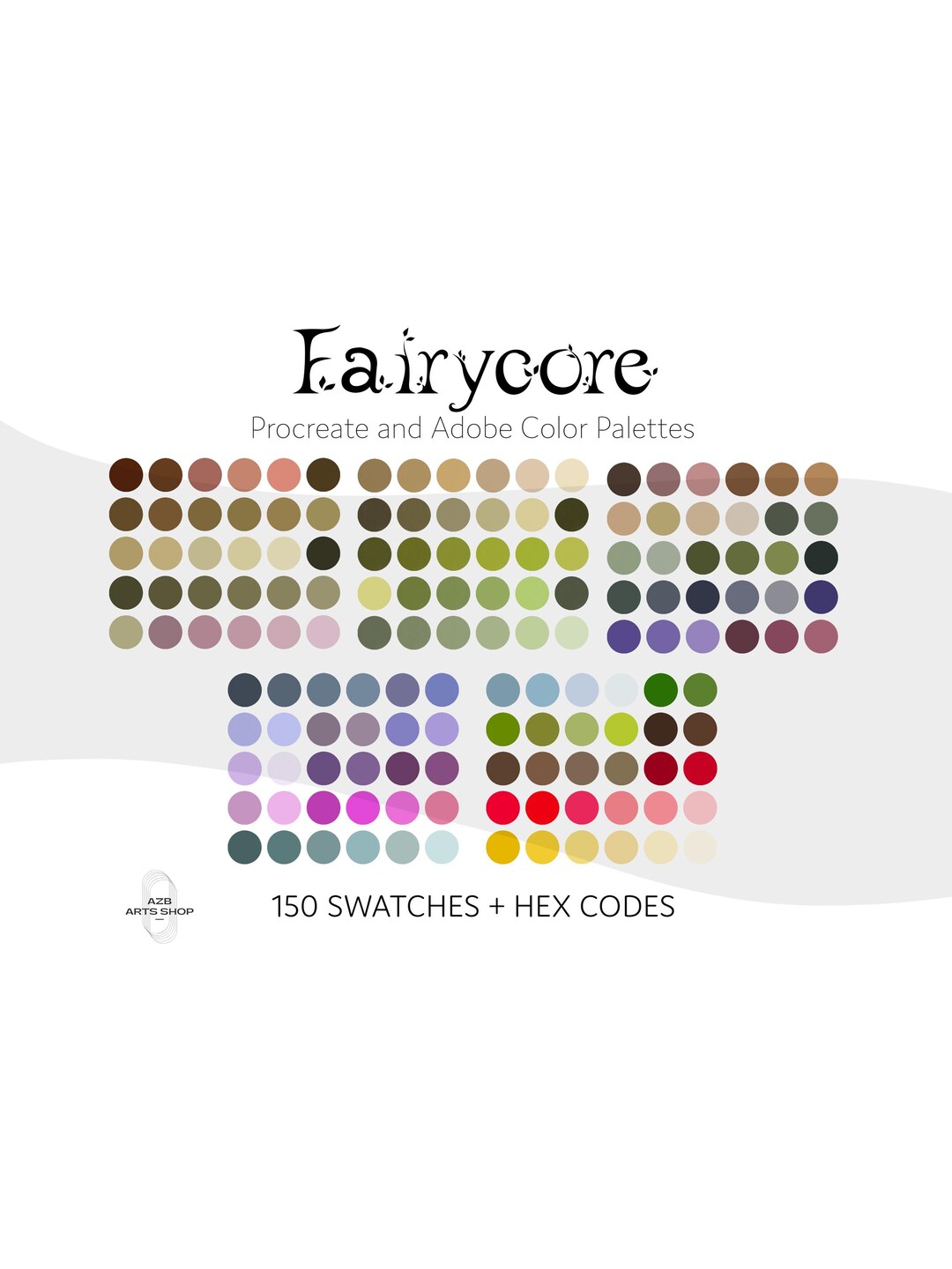 Fairycore Fairy Aesthetic Procreate & Adobe Color Palette Bundle ...