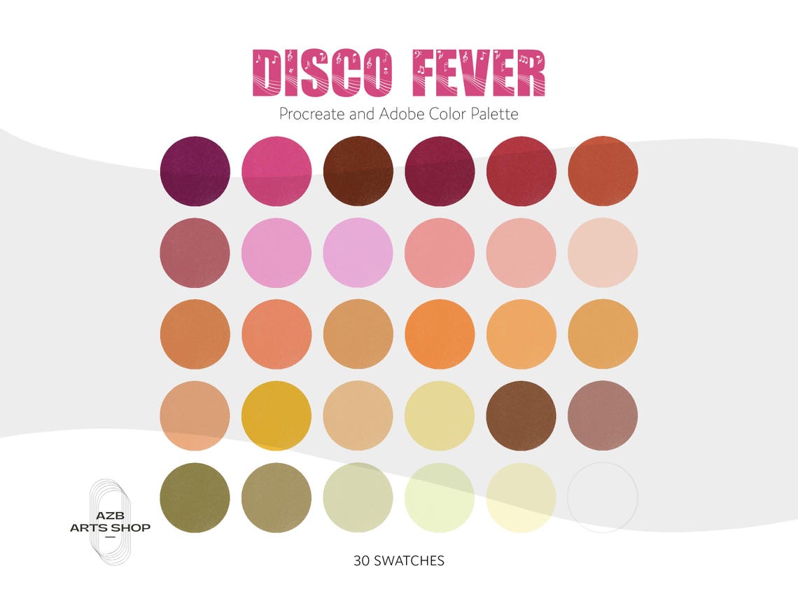 70s Groovy Procreate & Adobe Color Palette Bundle | Procreate Swatches ...