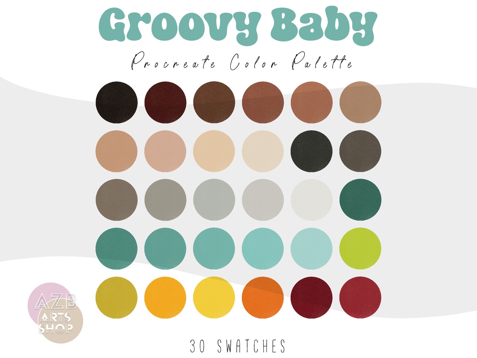 70s Groovy Procreate Color Palette Bundle Color Palette for Procreate ...