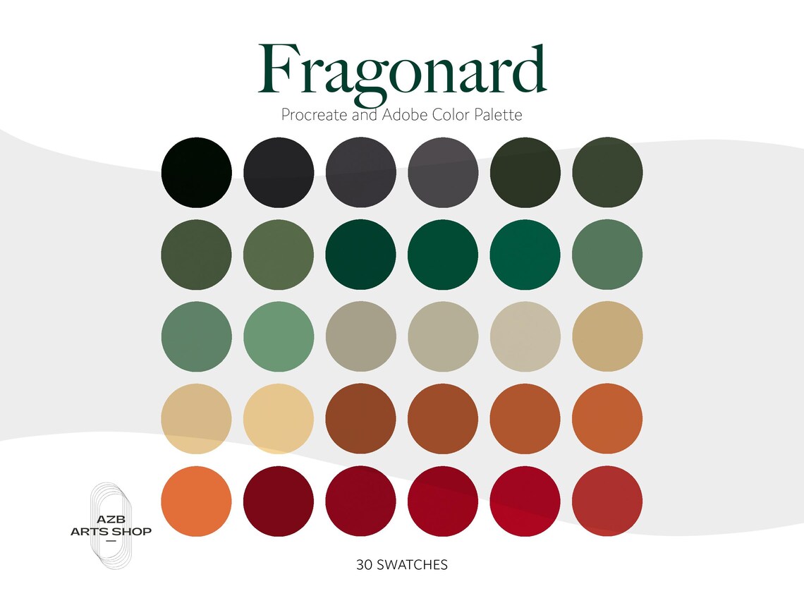 Rococo Baroque Pastel Procreate & Adobe Color Palette Bundle ...