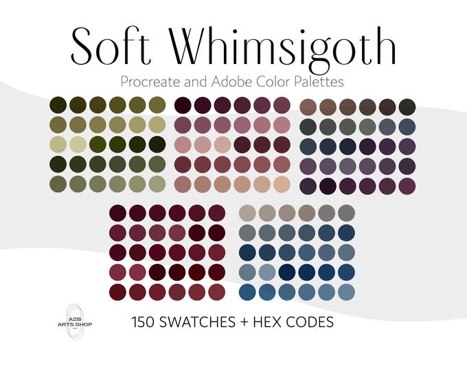 Pacchetto Whimsigoth Soft Moody Aesthetic Procreate e Adobe Color ...