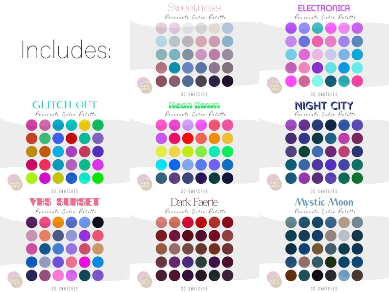 Aesthetic Procreate Color Palette MEGA BUNDLE Color Palette - Etsy
