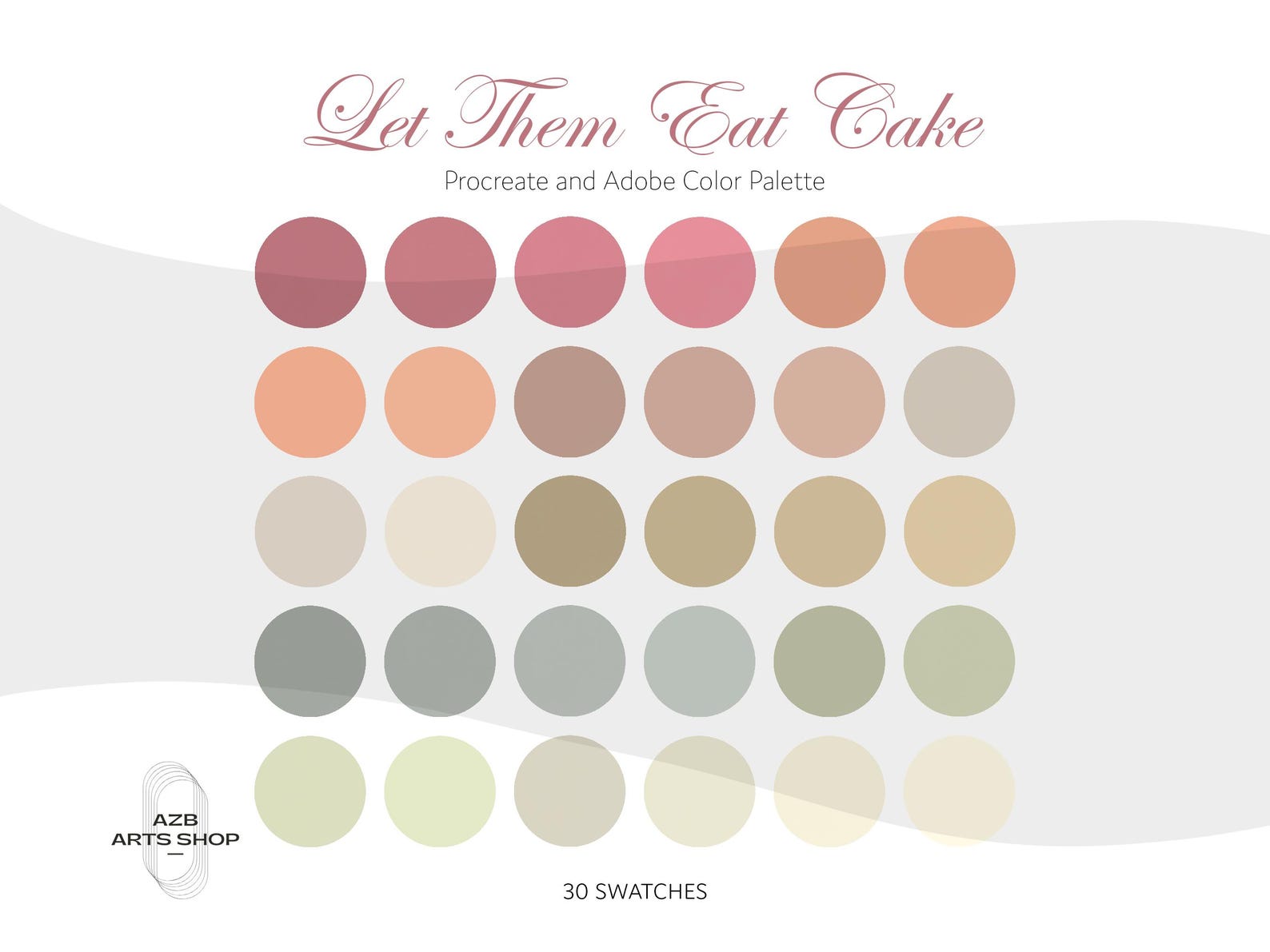 Rococo Baroque Pastel Procreate & Adobe Color Palette Bundle ...
