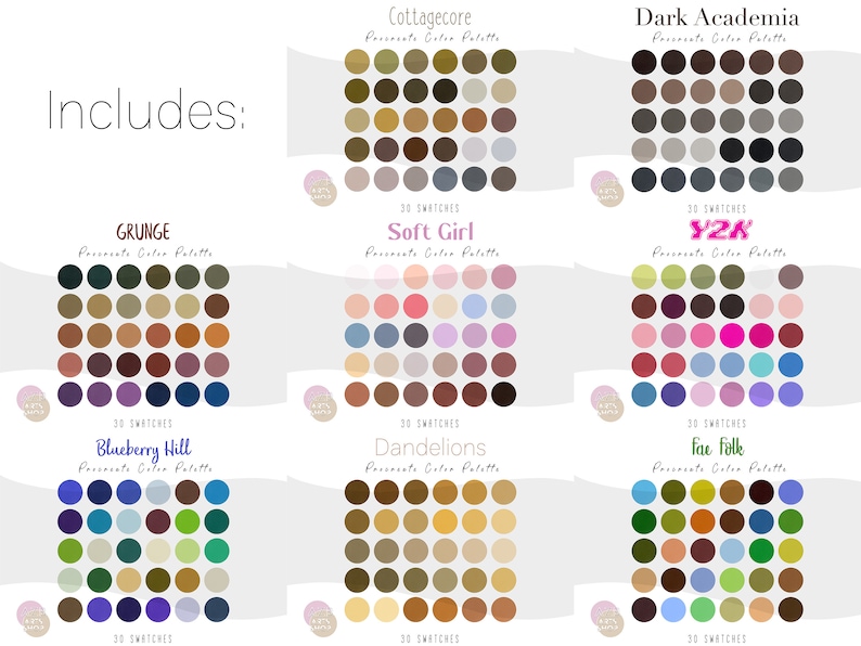 Aesthetic Procreate Color Palette MEGA BUNDLE Color Palette - Etsy