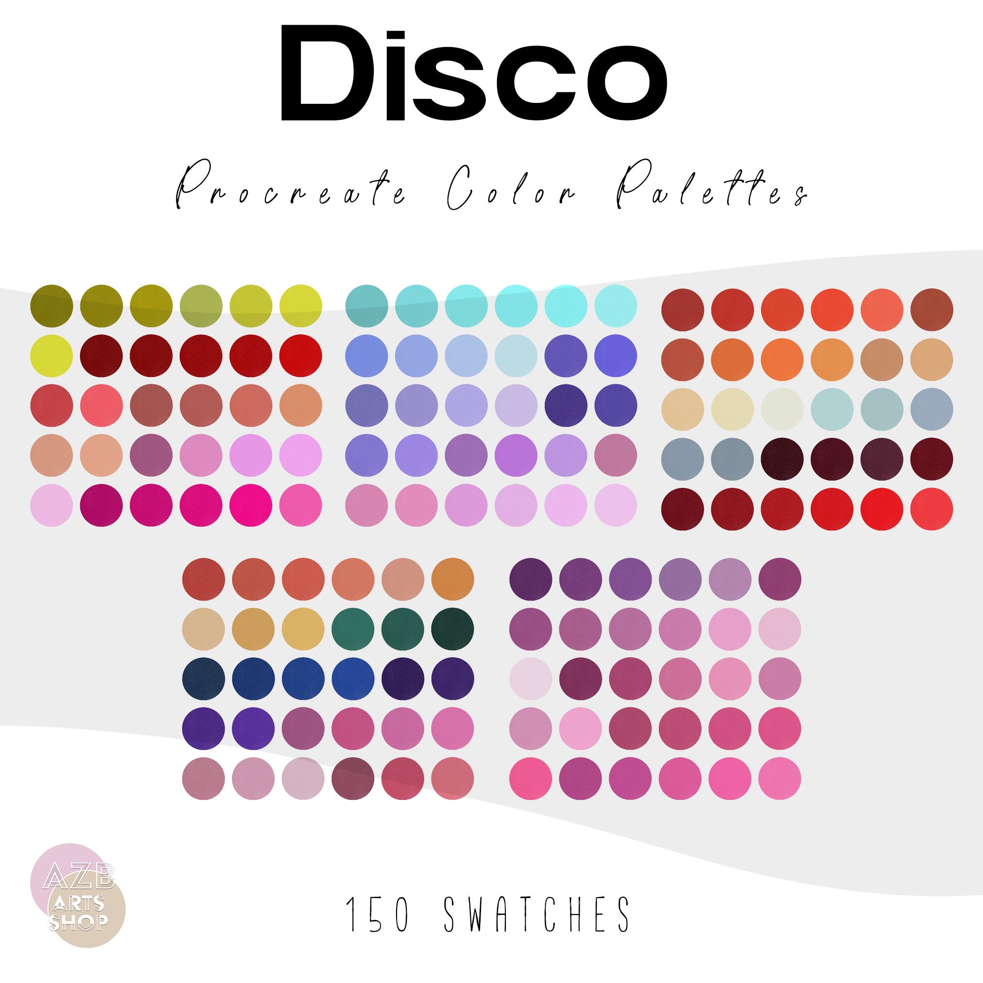 Disco 70s Procreate Color Palette Bundle Color Palette for Procreate ...