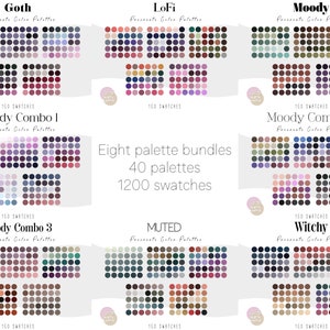 Moody Dark Procreate Color Palette MEGA BUNDLE | Color Palette for ...