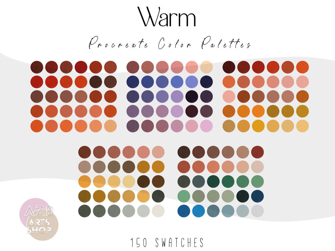 Warm Procreate Color Palette Bundle Color Palette for Procreate ...