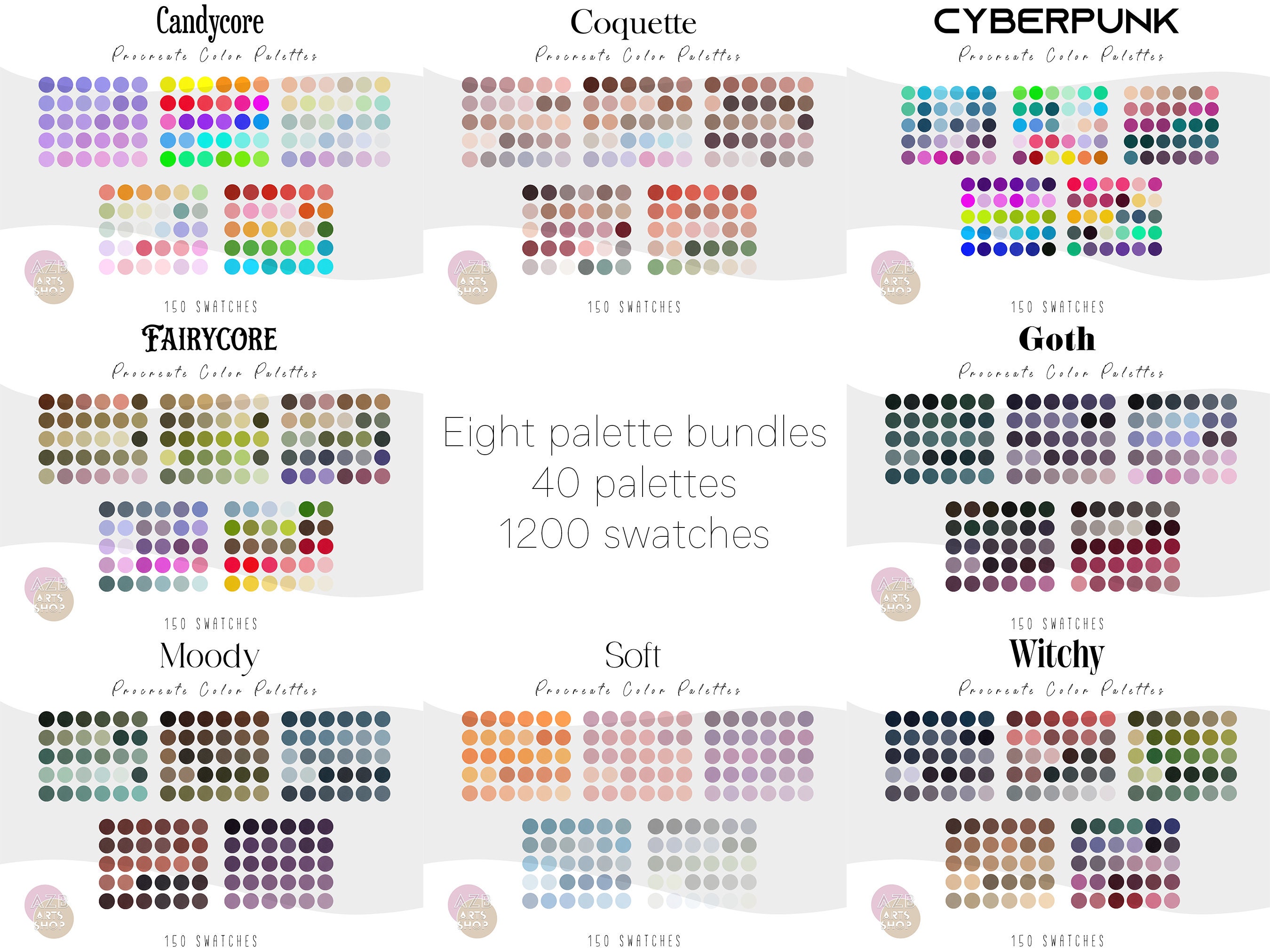 Aesthetic Procreate Color Palette MEGA BUNDLE Color Palette for ...