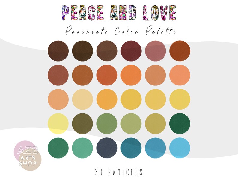 70s Groovy Procreate Color Palette Bundle Color Palette for Procreate ...