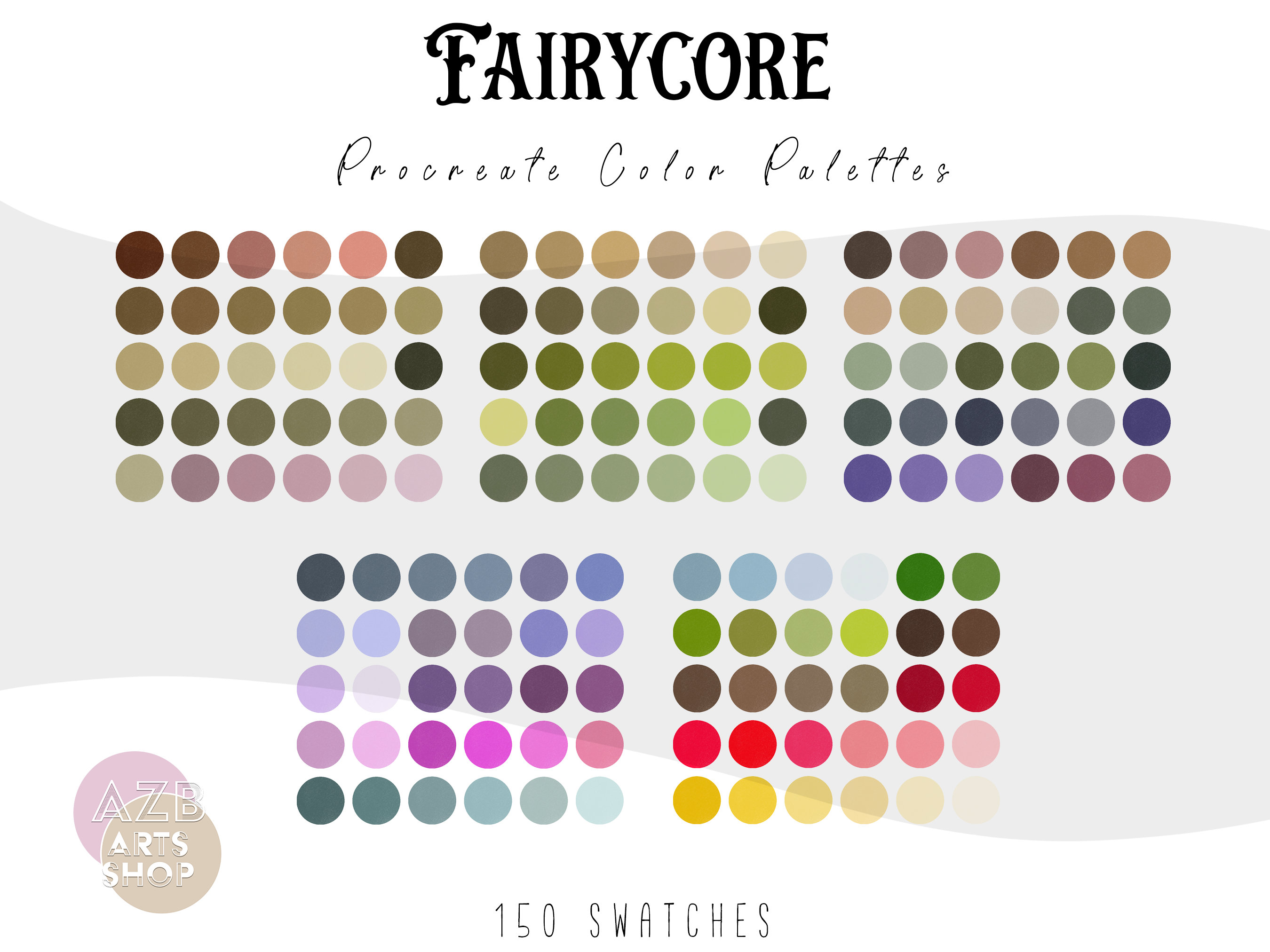 Fairycore Procreate Color Palette Bundle Aesthetic Color Palette for ...