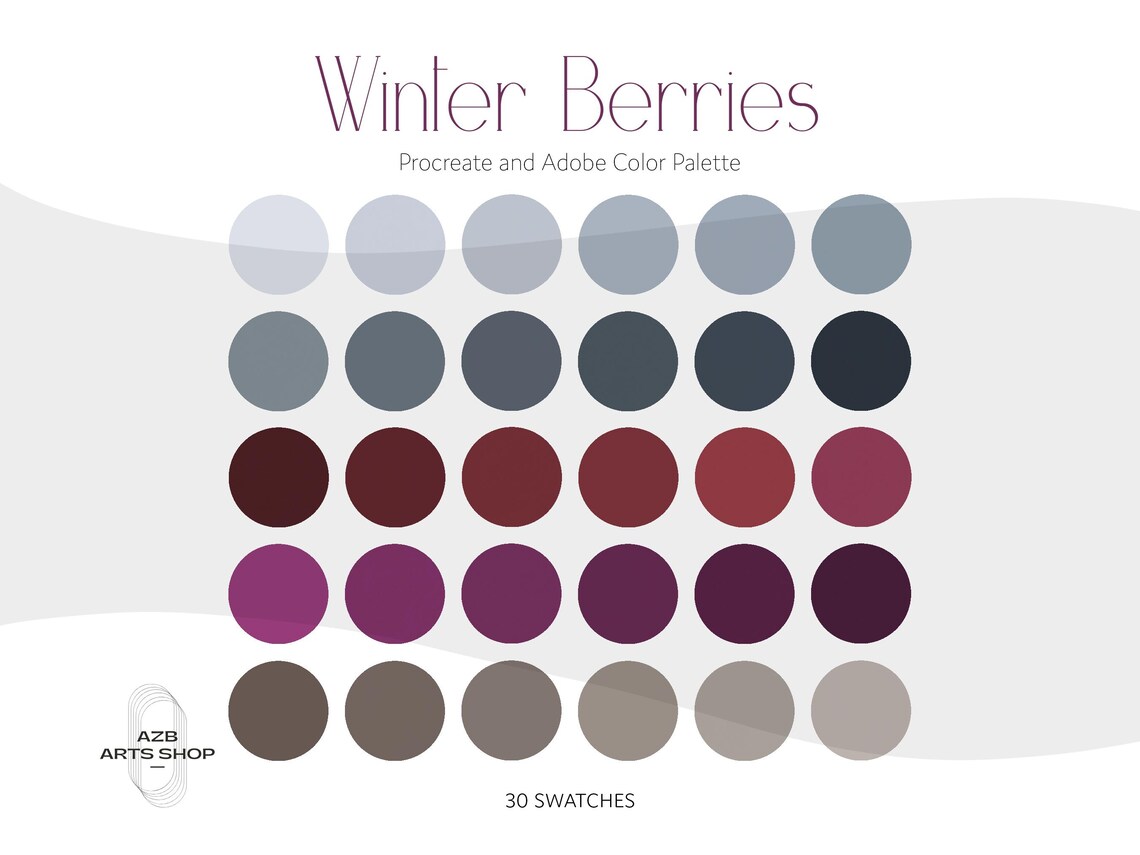Winter Procreate Adobe Color Palette Bundle Procreate Swatches iPad ...