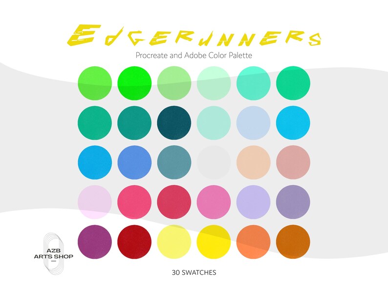 Cyberpunk Color Palette Bundle: Procreate, Adobe, Hex Codes (digital ...