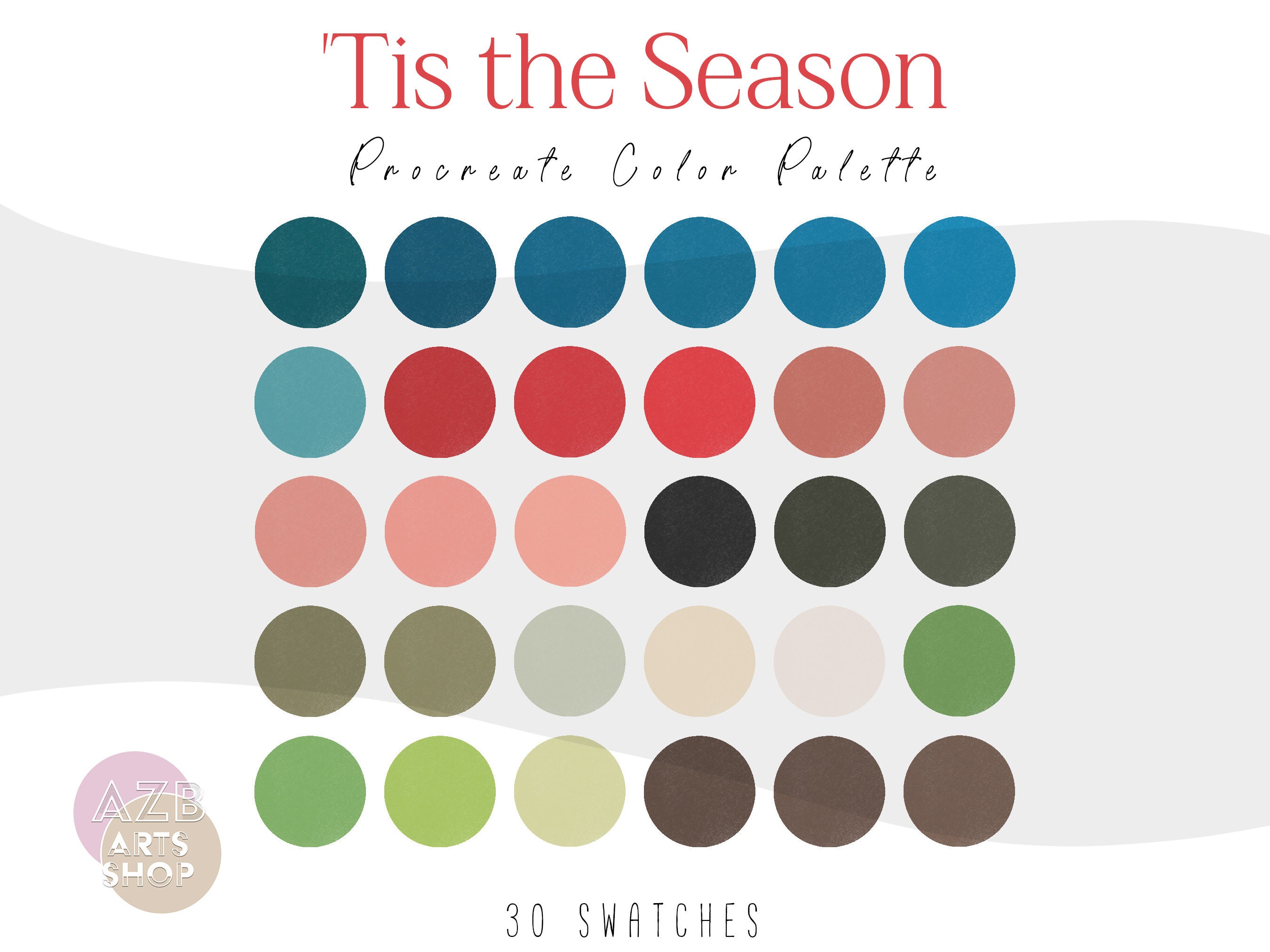 Christmas Procreate Color Palette Bundle Color Palette For Procreate Procreate Swatches Ipad Art