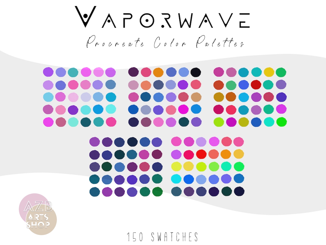 Vaporwave Procreate Color Palette Bundle Color Palette for - Etsy