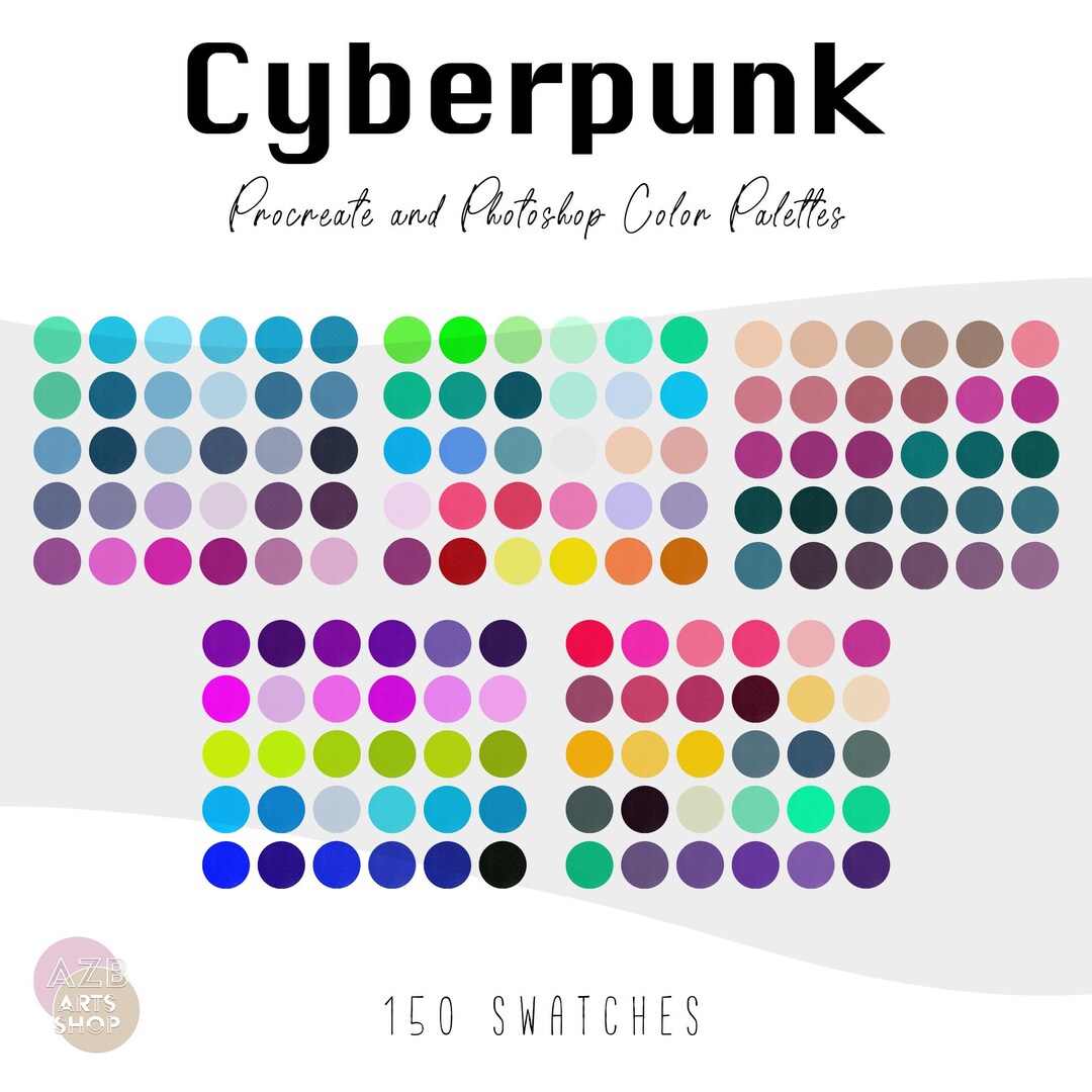 Cyberpunk Procreate & Photoshop Color Palette Bundle | Procreate ...