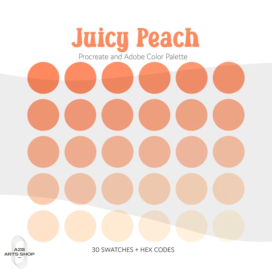 Peach Orange Fun Procreate & Adobe Color Palette | Procreate Swatches ...