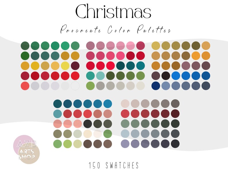 Christmas Procreate Color Palette Bundle Color Palette for Procreate ...