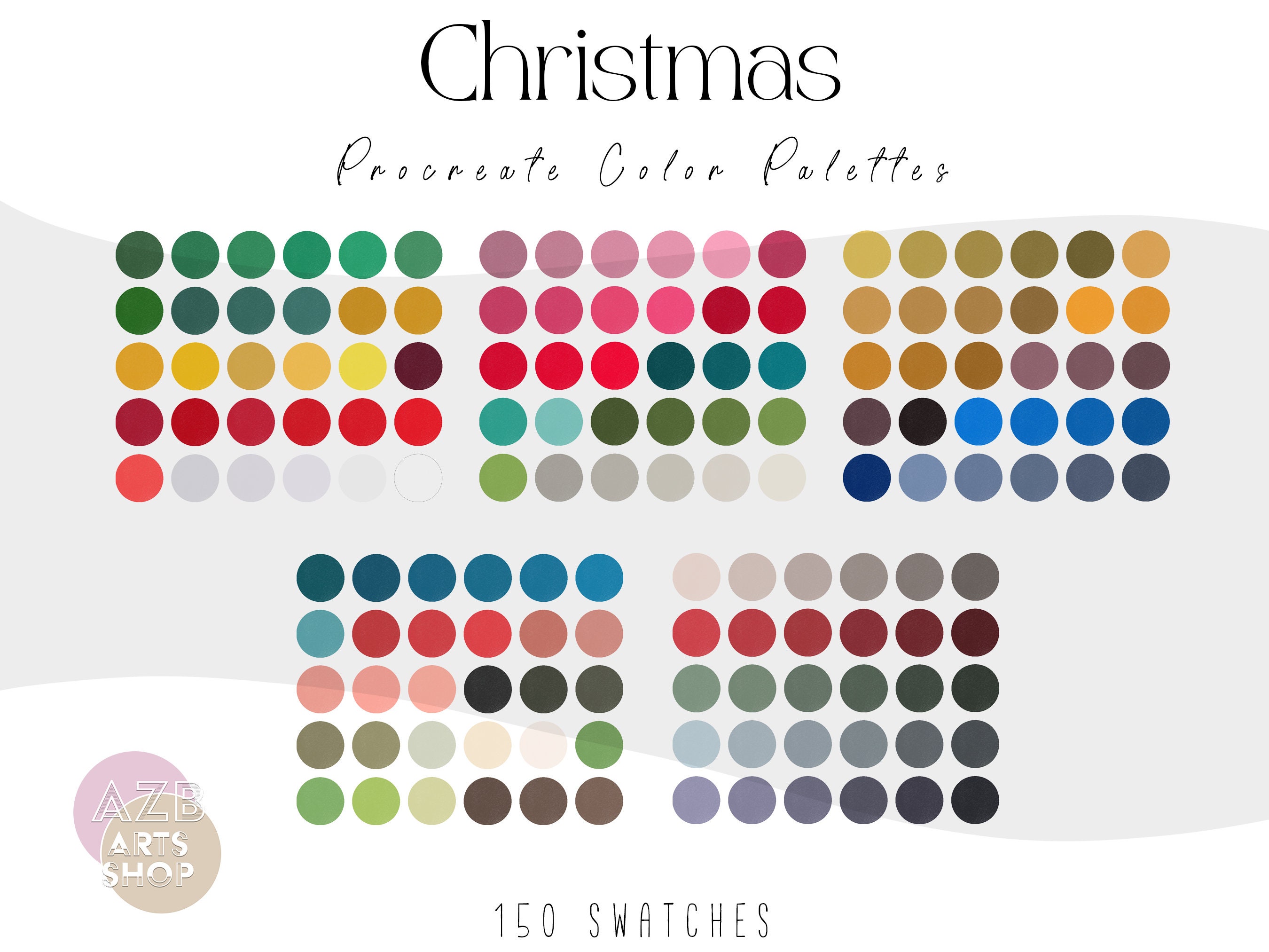 Christmas Procreate Color Palette Bundle Color Palette for Procreate Procreate Swatches iPad Art ...