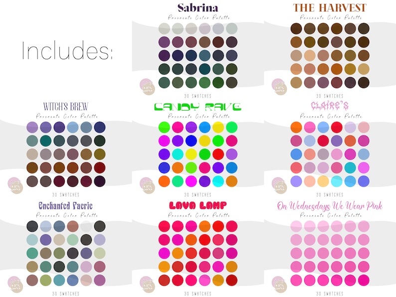 Aesthetic Procreate Color Palette MEGA BUNDLE Color Palette - Etsy