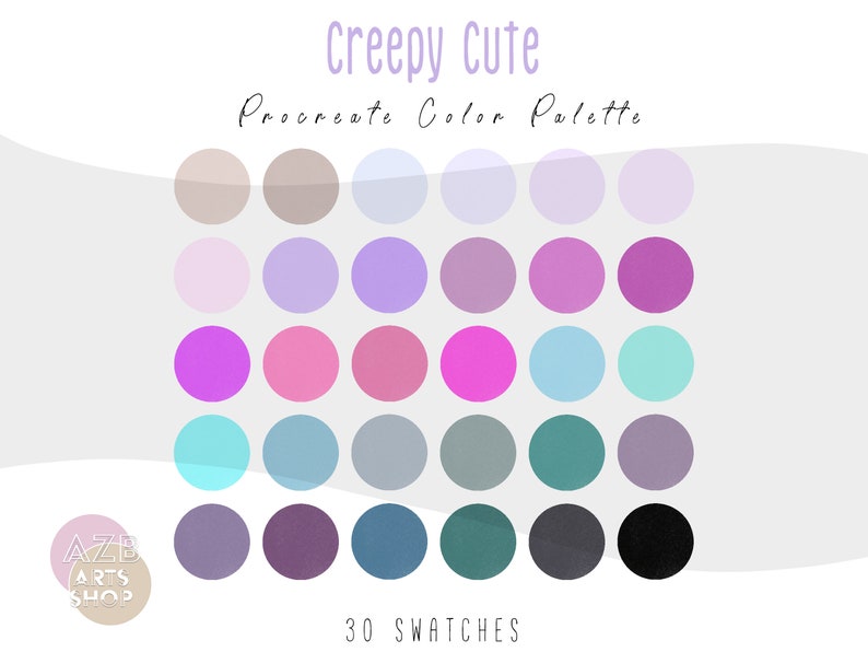 Pastel Goth Procreate Color Palette Bundle | Color Palette for ...