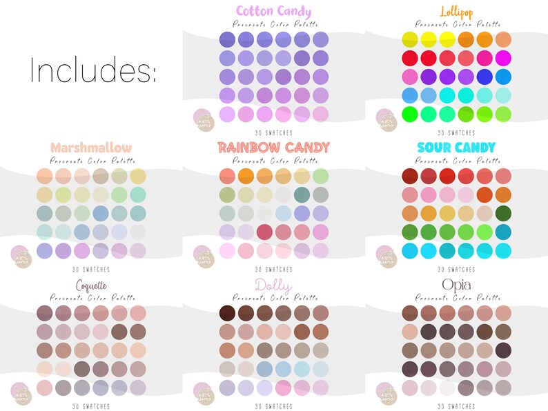 Aesthetic Procreate Color Palette MEGA BUNDLE Color Palette for ...