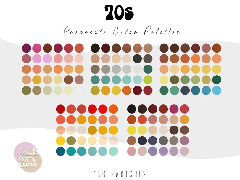 70s Groovy Procreate Color Palette Bundle Color Palette for Procreate ...