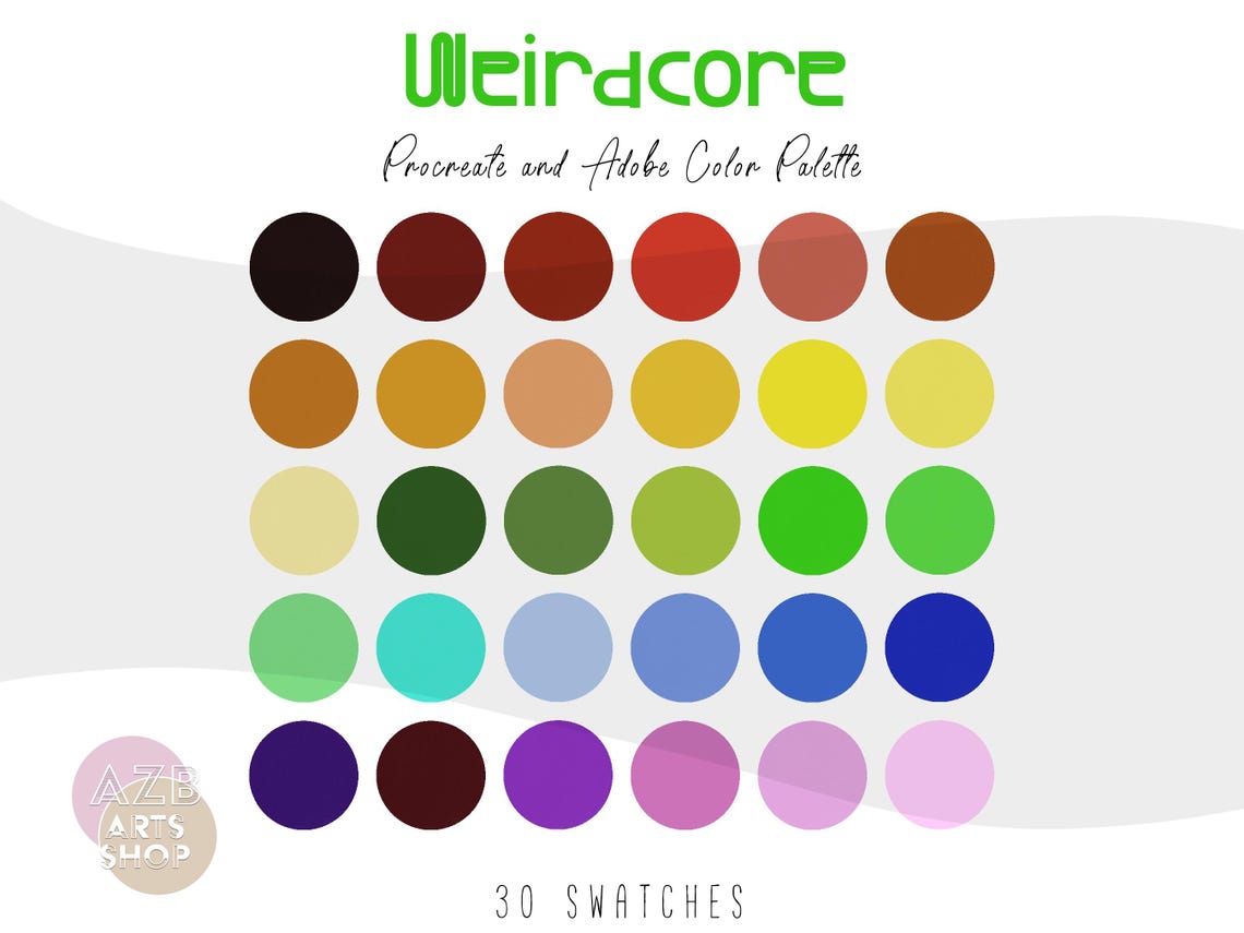 Dreamcore Weirdcore Procreate & Photoshop Color Palette Bundle ...