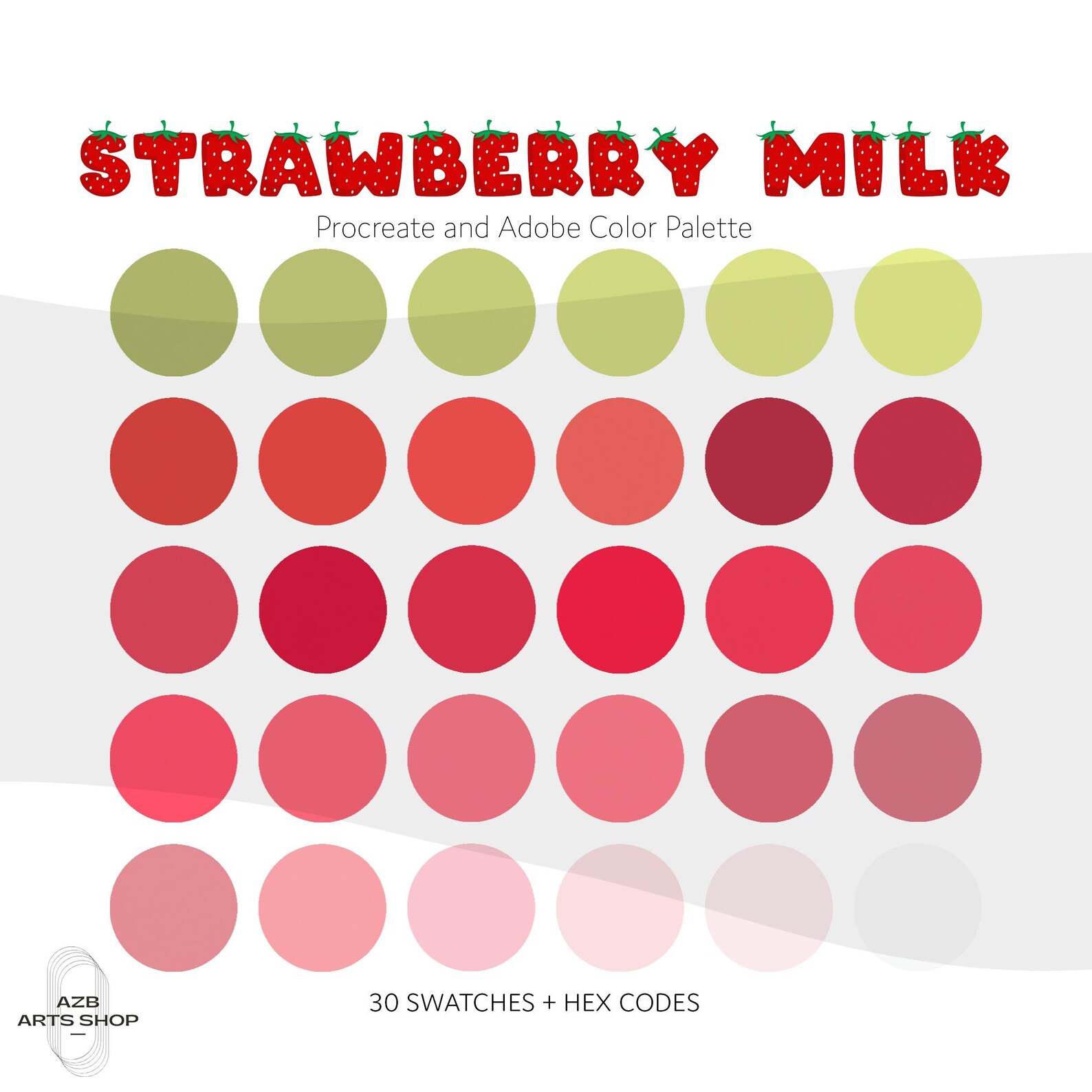 Strawberry Milk Kawaii Cute Pink Latte Procreate & Adobe Color Palette ...