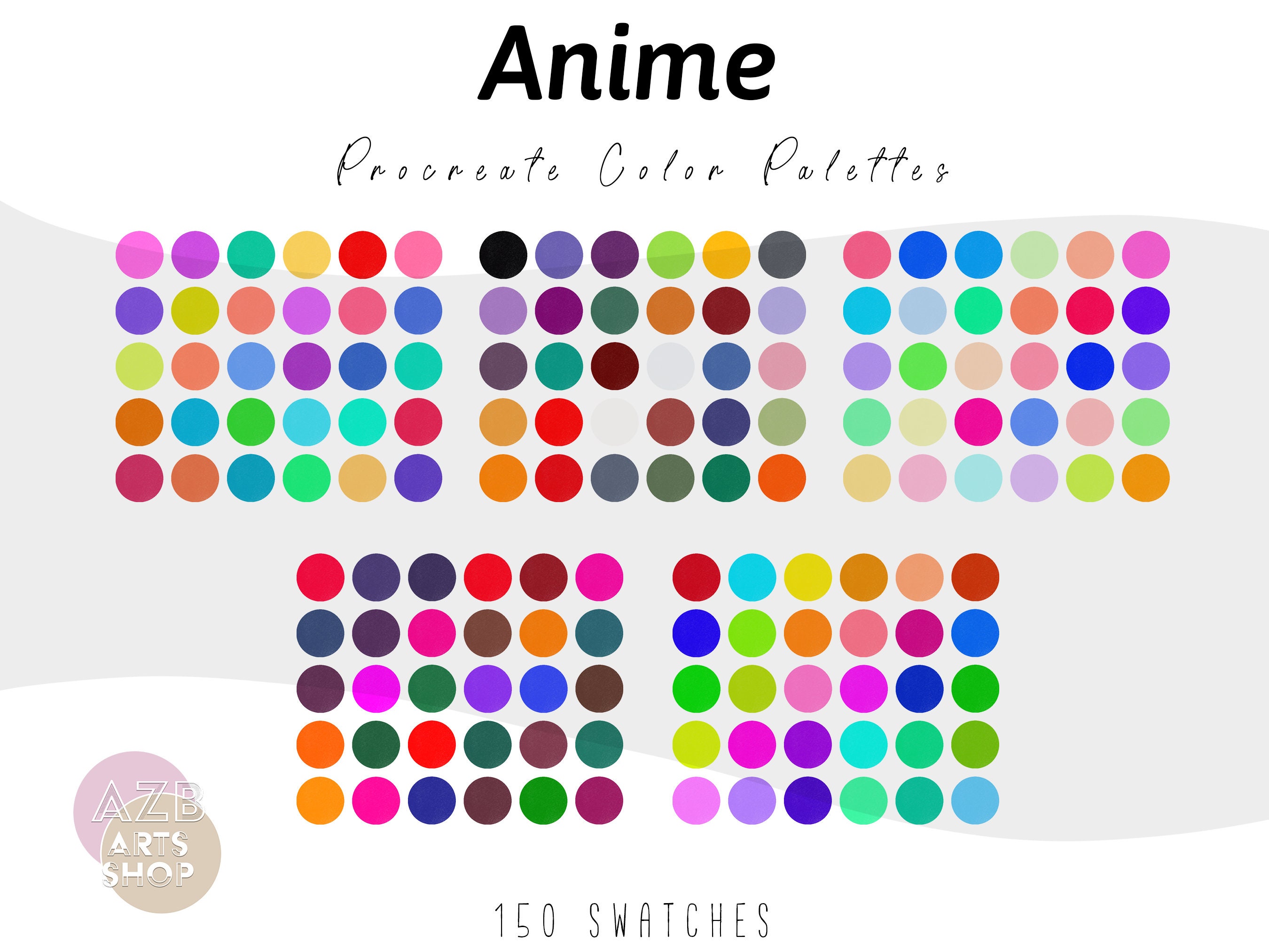 Anime Procreate Color Palette Bundle Cute Color Palette for Procreate ...