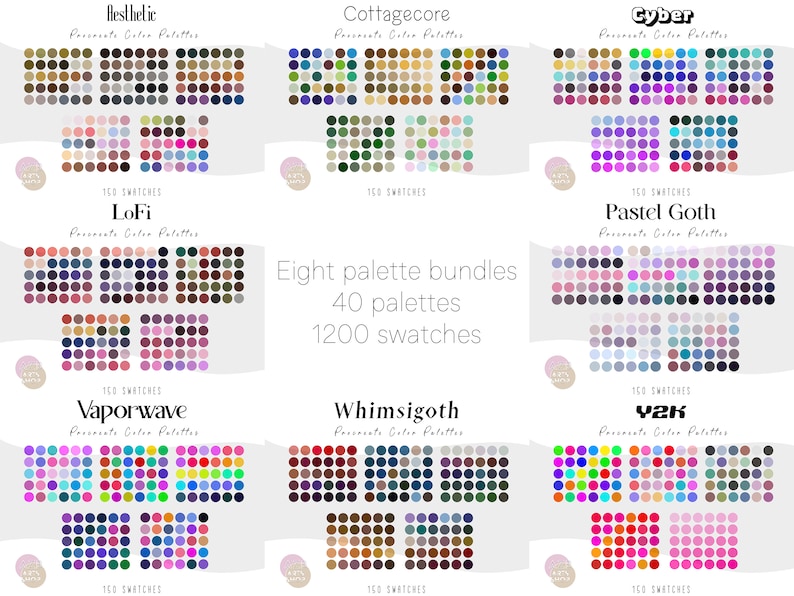 Aesthetic Procreate Color Palette MEGA BUNDLE Color Palette - Etsy