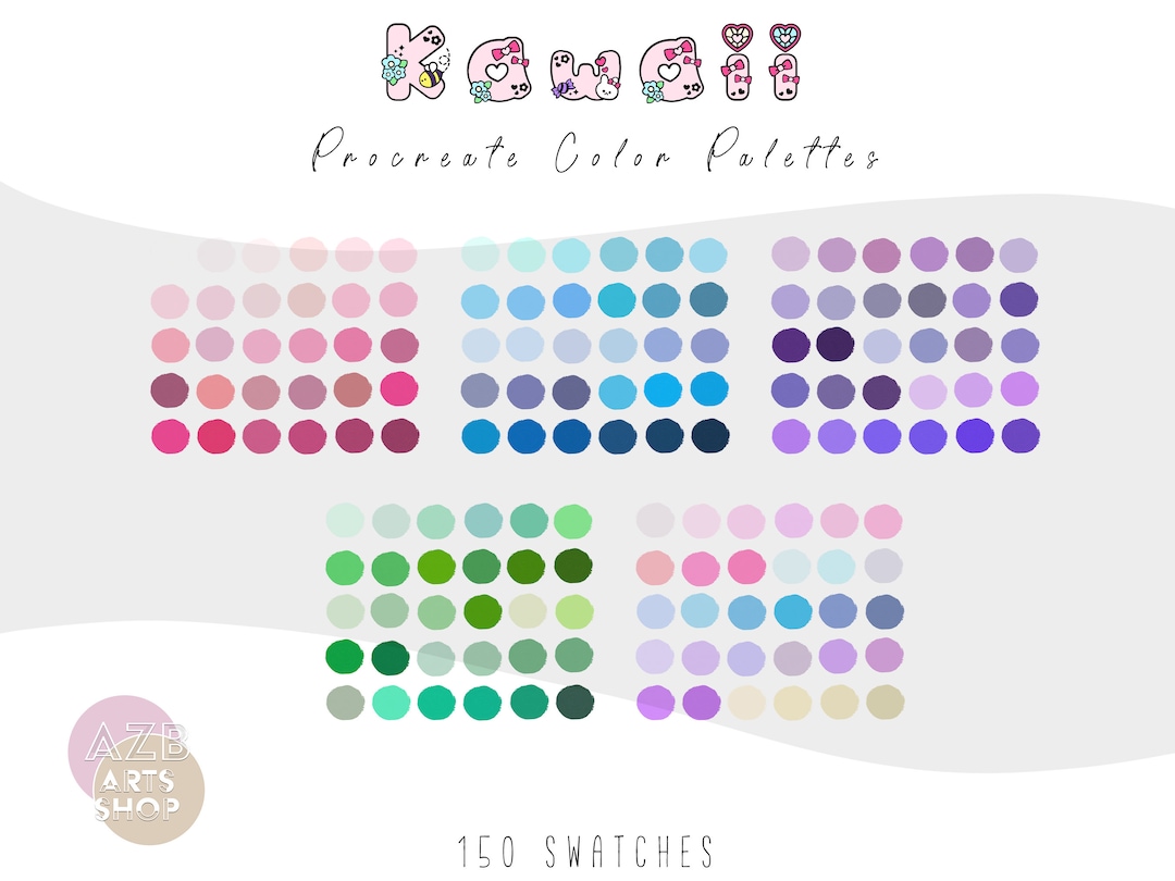 Kawaii Procreate Color Palette Bundle Cute Color Palette for - Etsy
