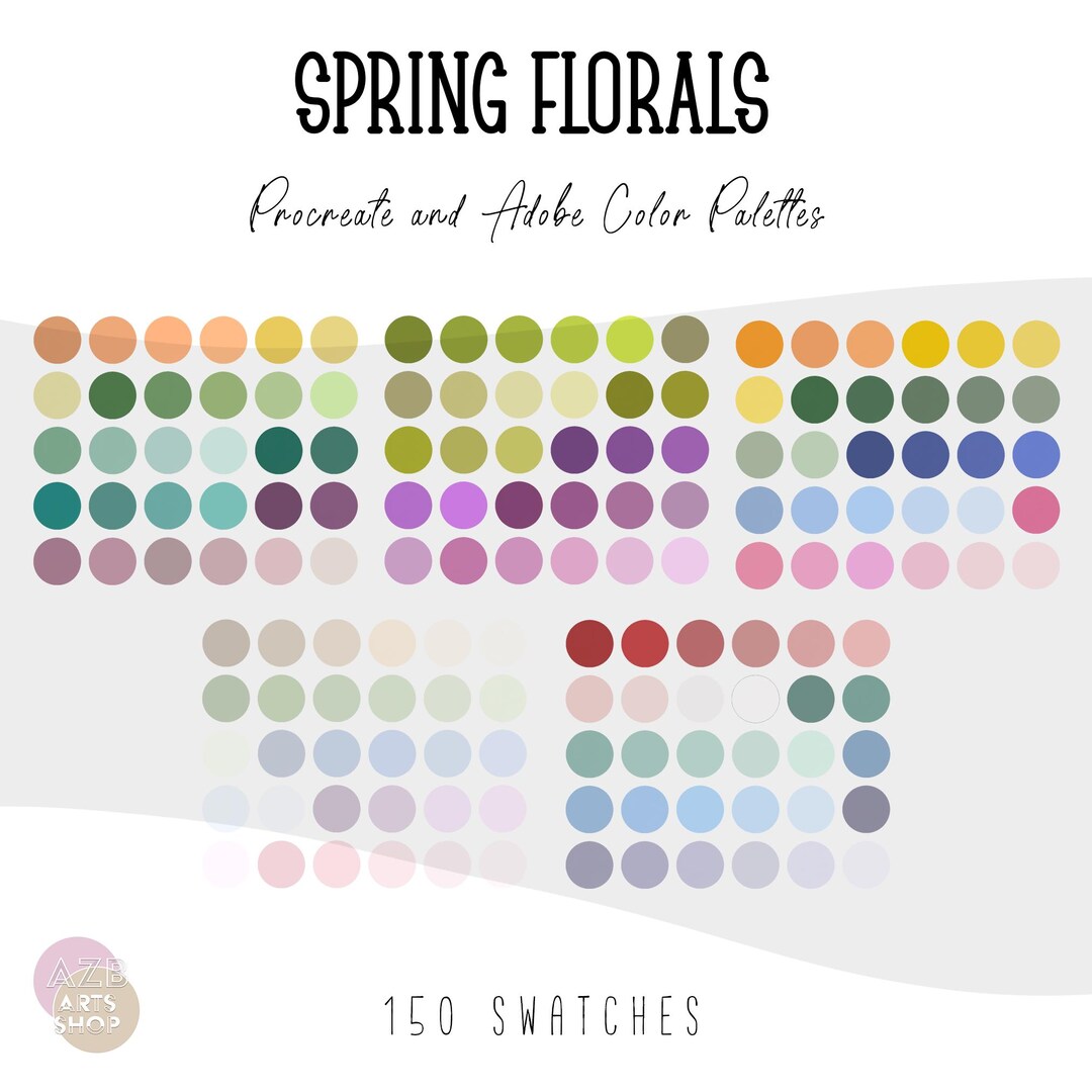 Spring Florals Procreate & Photoshop Color Palette Bundle | Procreate ...