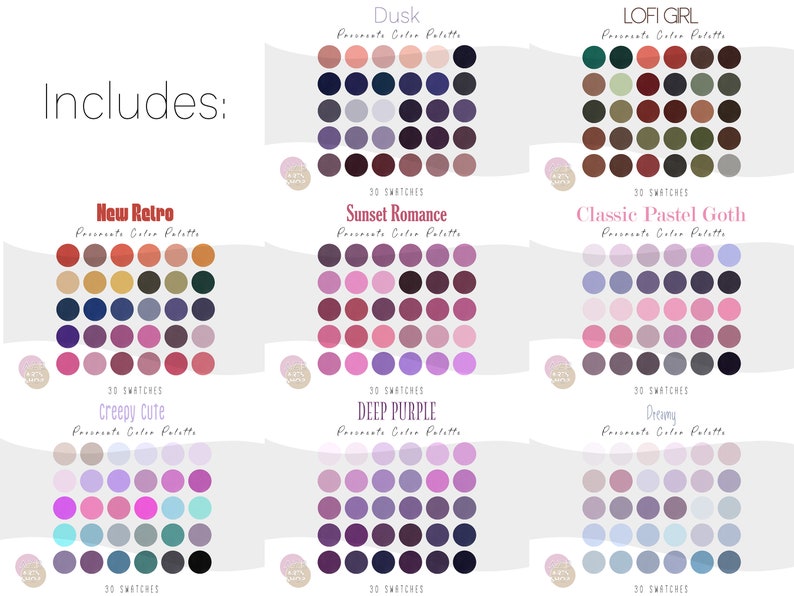 Aesthetic Procreate Color Palette MEGA BUNDLE Color Palette - Etsy