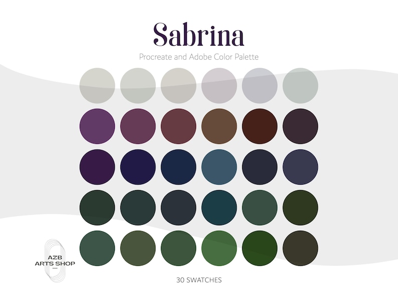 Whimsigoth Moody Procreate Adobe Color Palette Bundle, Swatches, Color ...