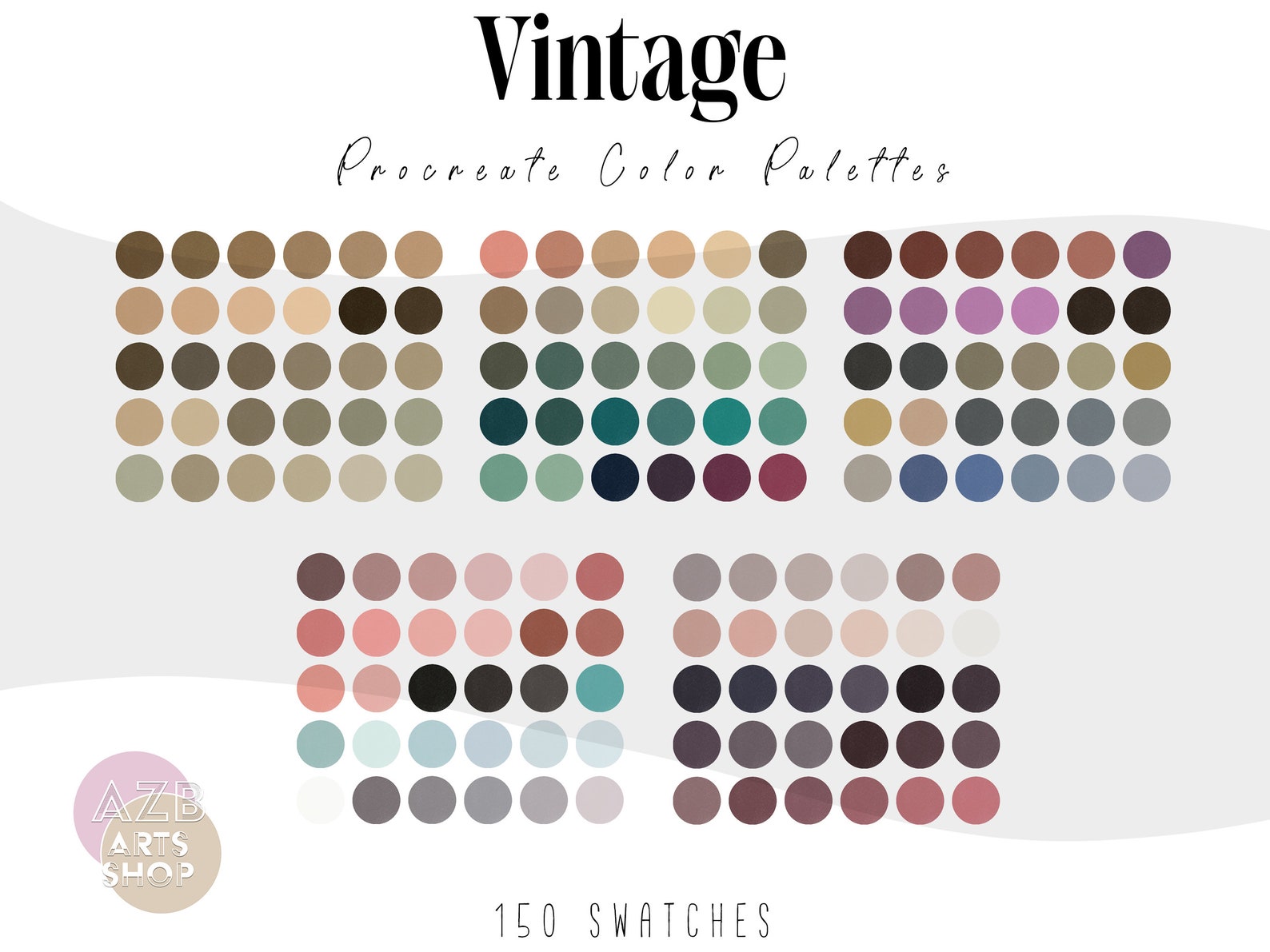 Vintage Procreate Color Palette Bundle Color Palette for Procreate ...