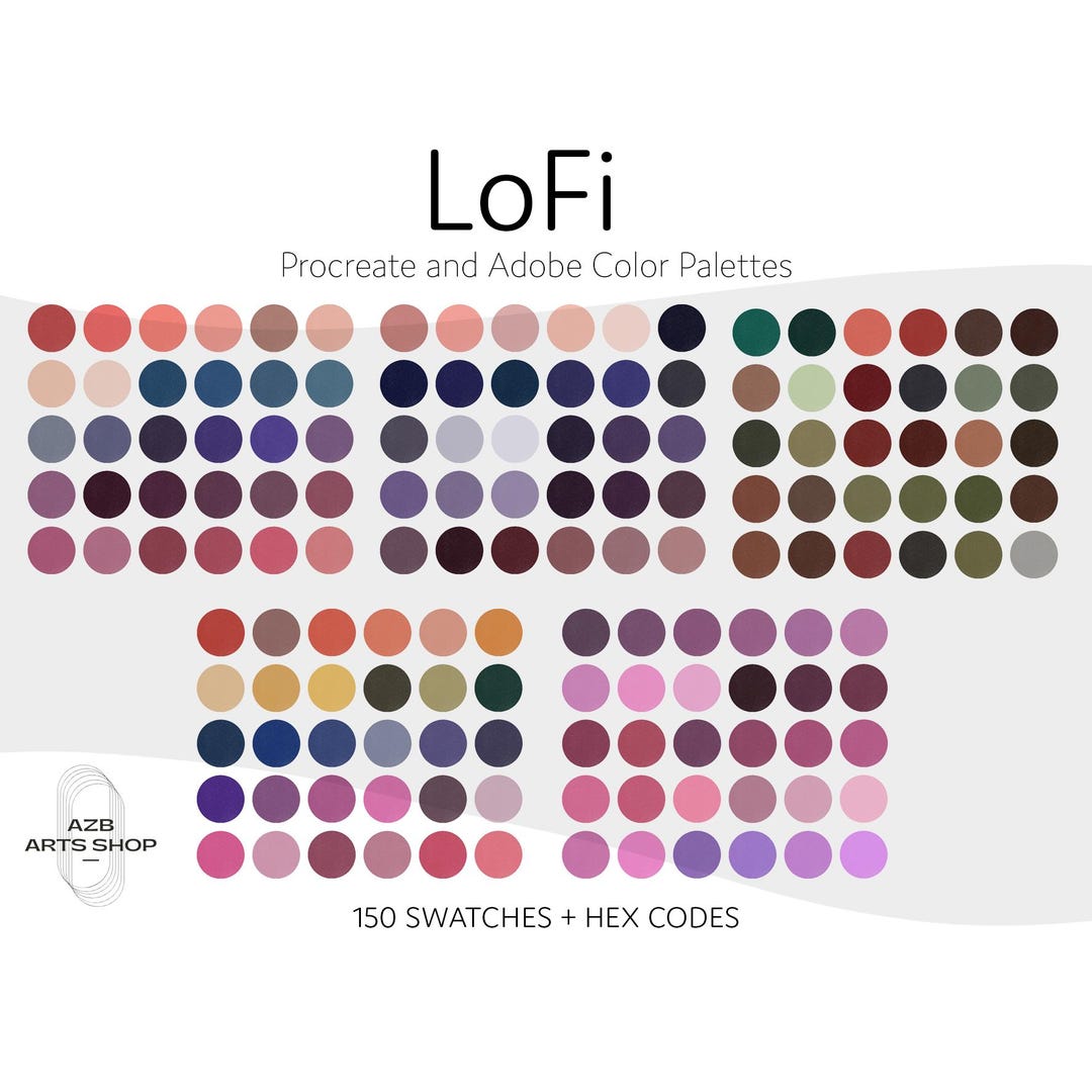 Lofi Chill Procreate & Adobe Color Palette Bundle | Procreate Swatches ...