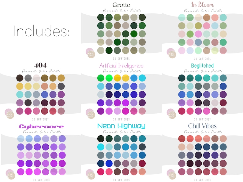 Aesthetic Procreate Color Palette MEGA BUNDLE Color Palette - Etsy
