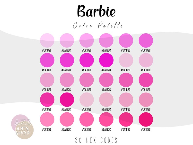 Barbie Procreate Adobe Color Palette Pink Color Palette for Procreate ...
